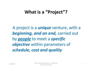 CMC Project Management | PDF