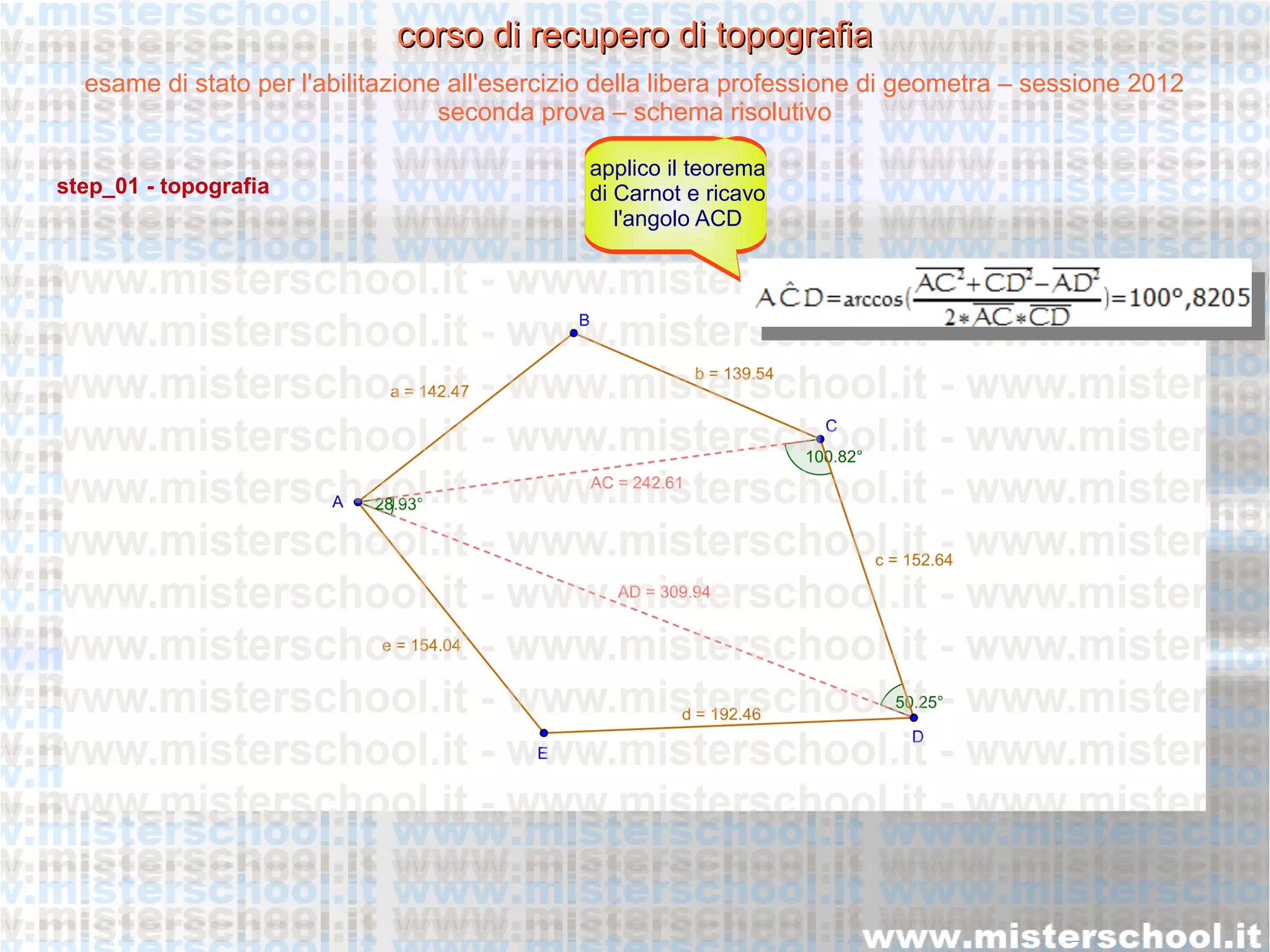 esame abilitazione geometri 2012 - risoluzione step_01 - topografia | PDF