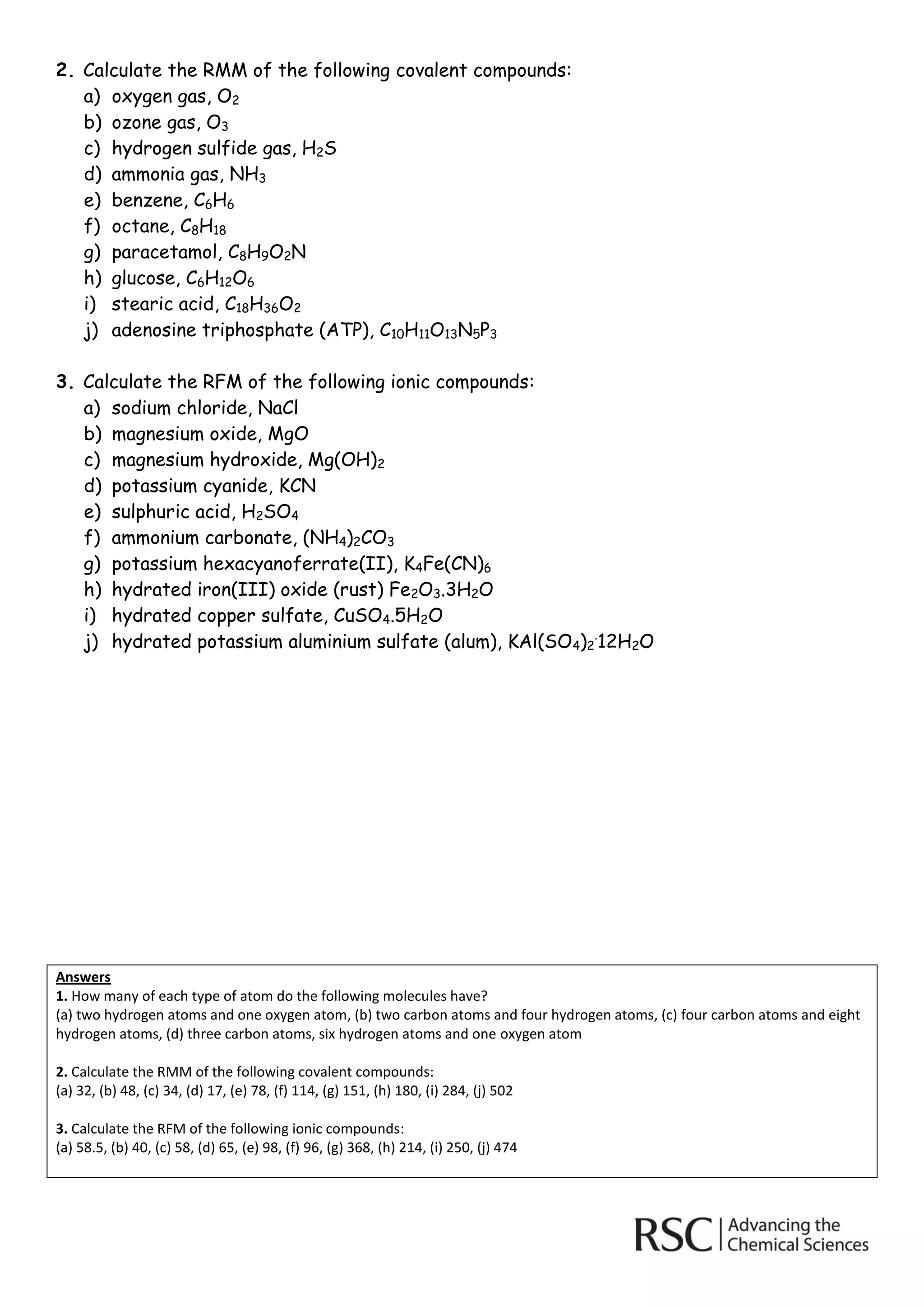01 Relative Molecular Mass | PDF