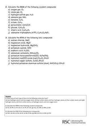 01 Relative Molecular Mass | PDF