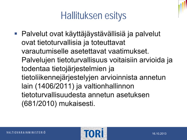 Kimmo Rousku: TORI – tietoturva, varautuminen ja riskienhallinta | PPT