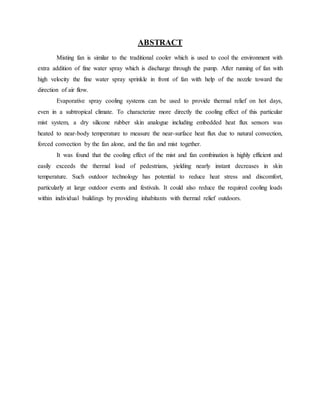 FABRICATION AND ANALYSIS OF “MIST FAN” | DOCX