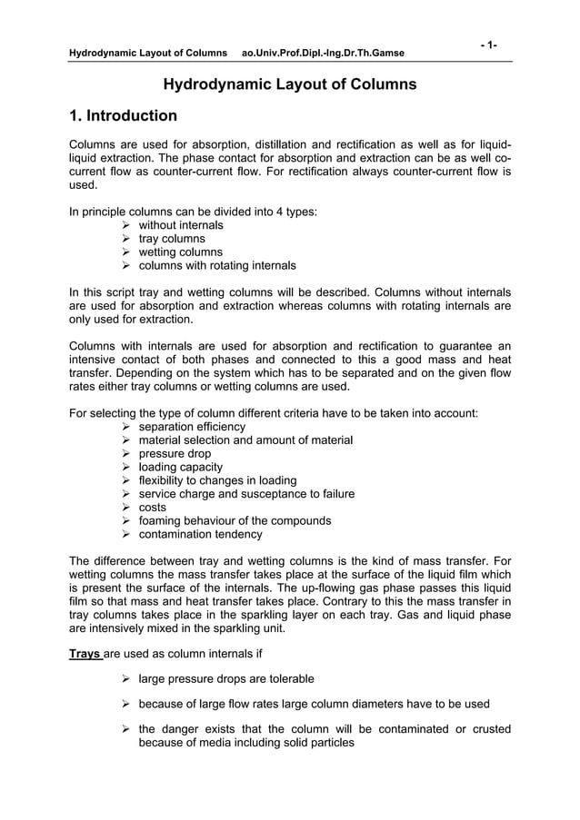 01 script hydrodynamic layout | PDF | Chemistry | Science
