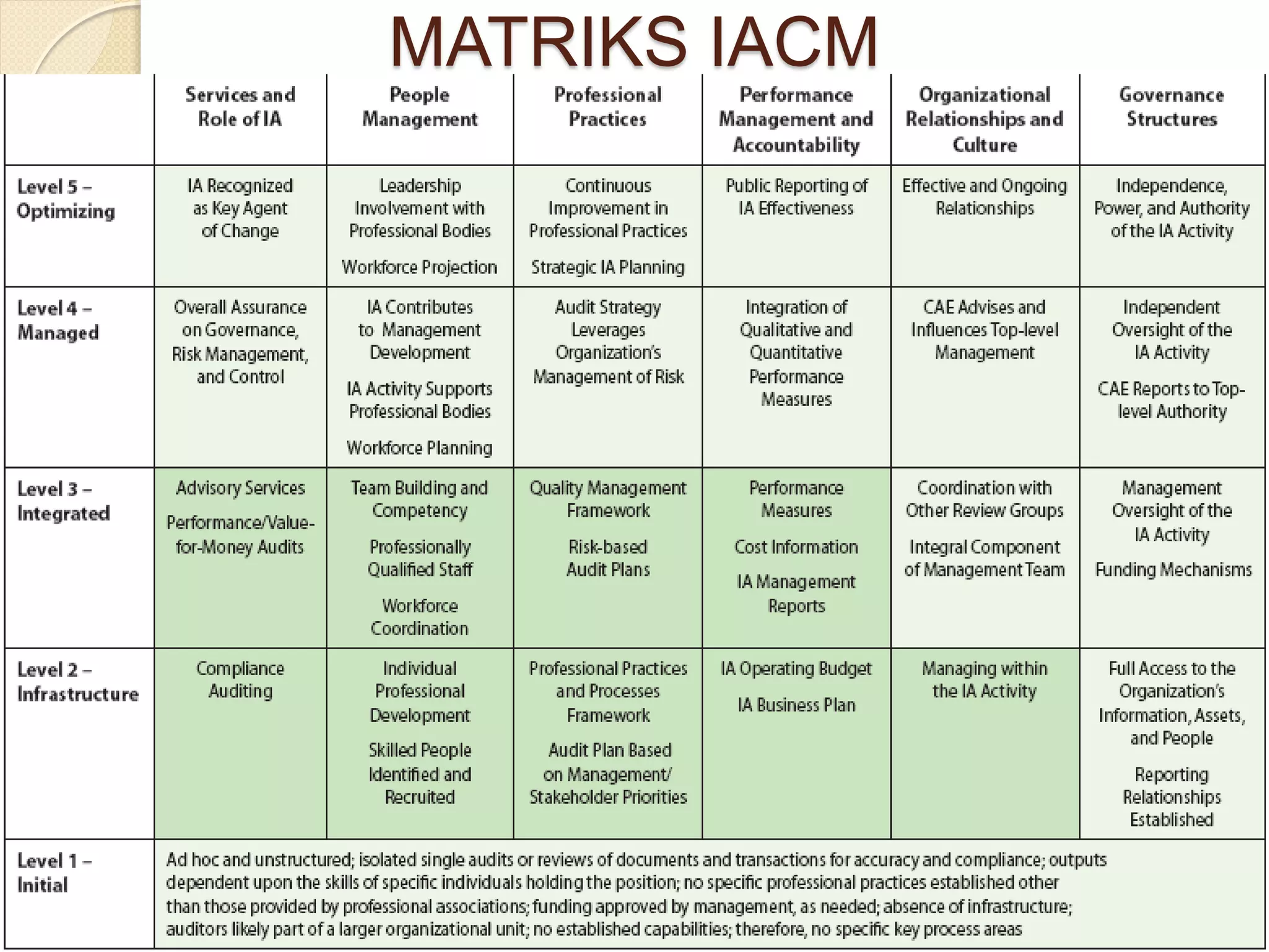 01 self assessment model iacm | PPTX