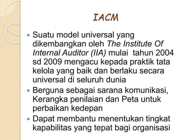 01 self assessment model iacm | PPTX