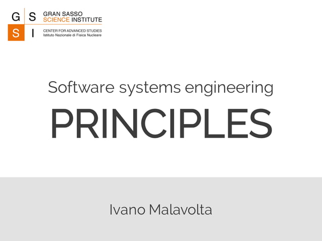 [2015/2016] Software systems engineering PRINCIPLES | PPT