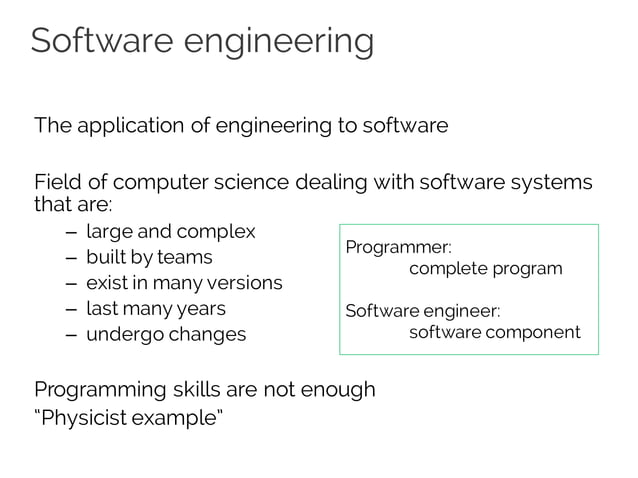 [2015/2016] Software systems engineering PRINCIPLES | PPT