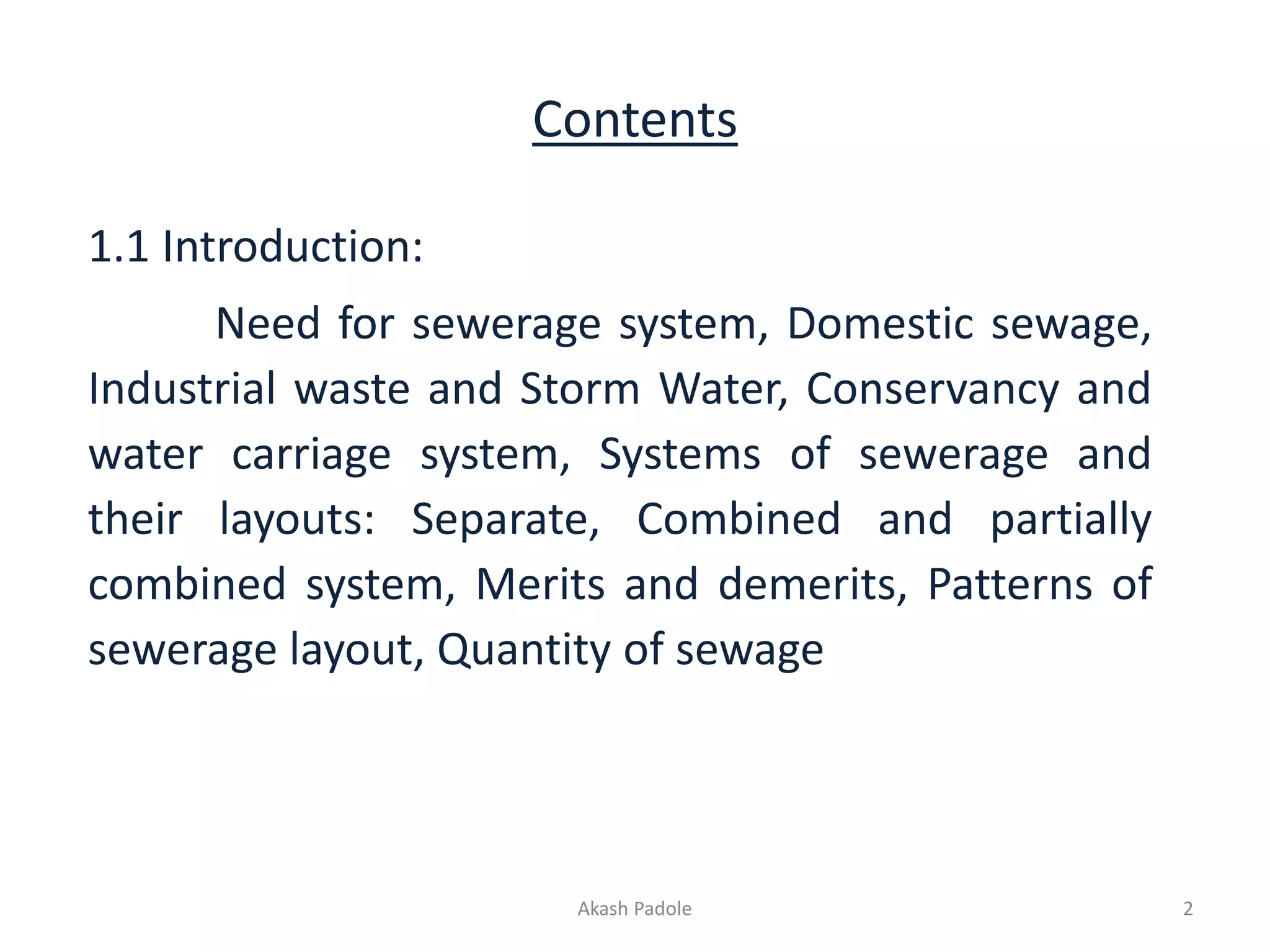 01 Sewage Generation, Collection and Conveyance | PDF