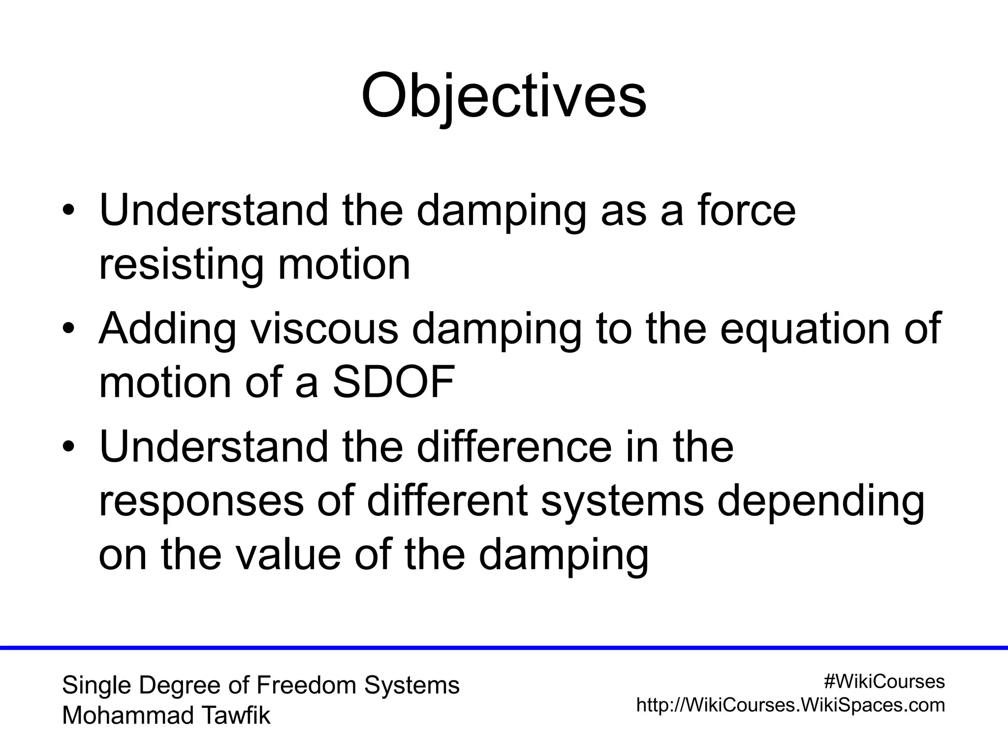 Single Degree of Freedom Systems | PDF