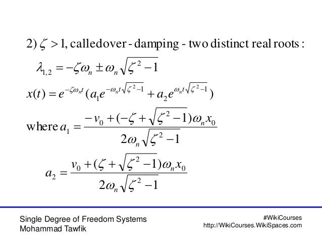 Single Degree of Freedom Systems