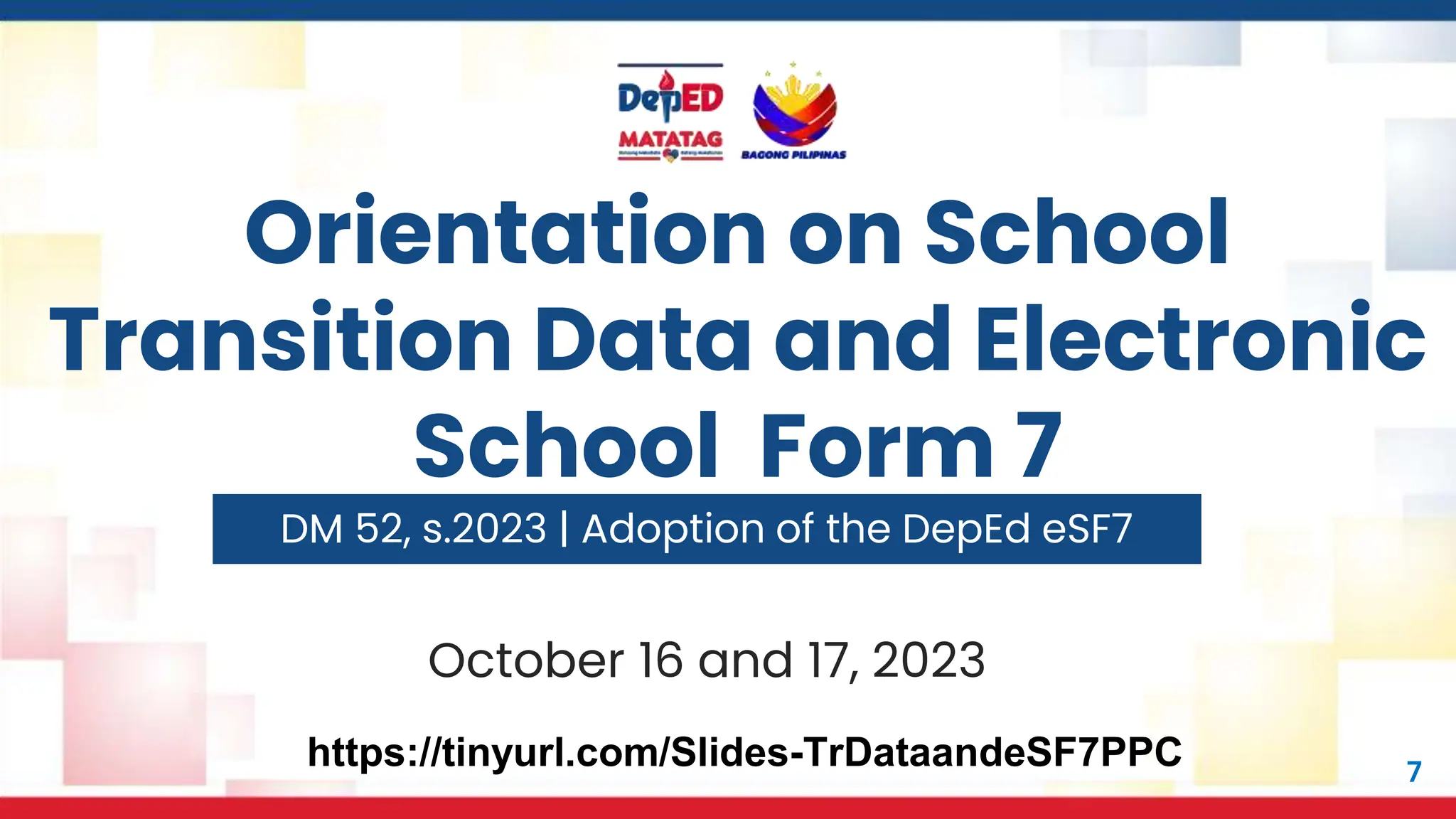 01 Slides - Div. Transition Data and eSF7 Orientation.pptx