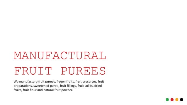 FROZEN FRUIT PUREE PROGRESS | PPT