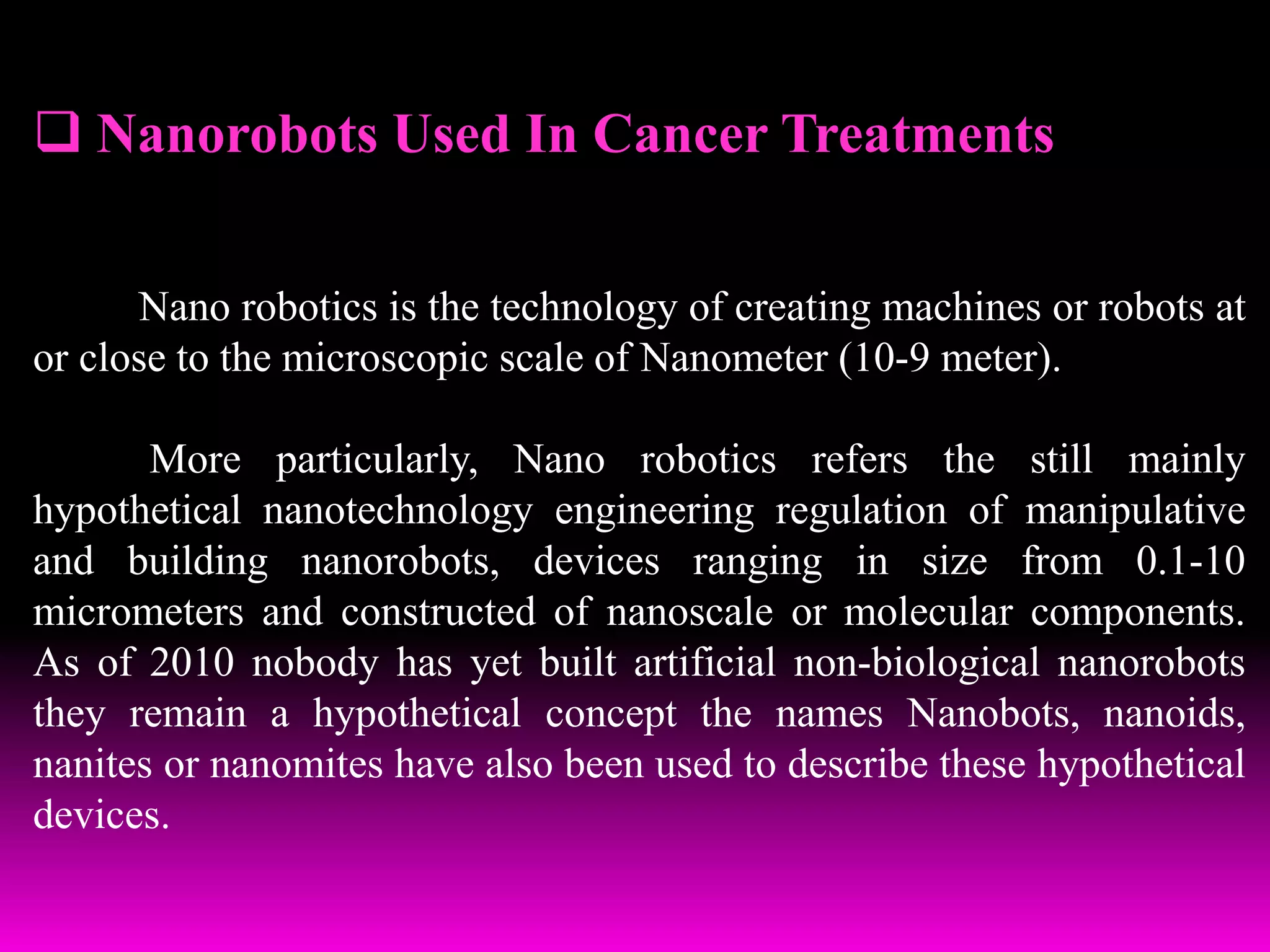 nanorobots by sneha | PPTX
