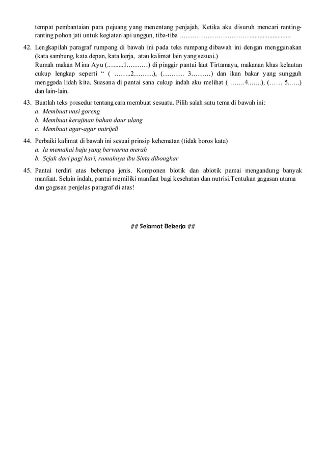 01 soal bhs. indonesia kls 7 | PDF
