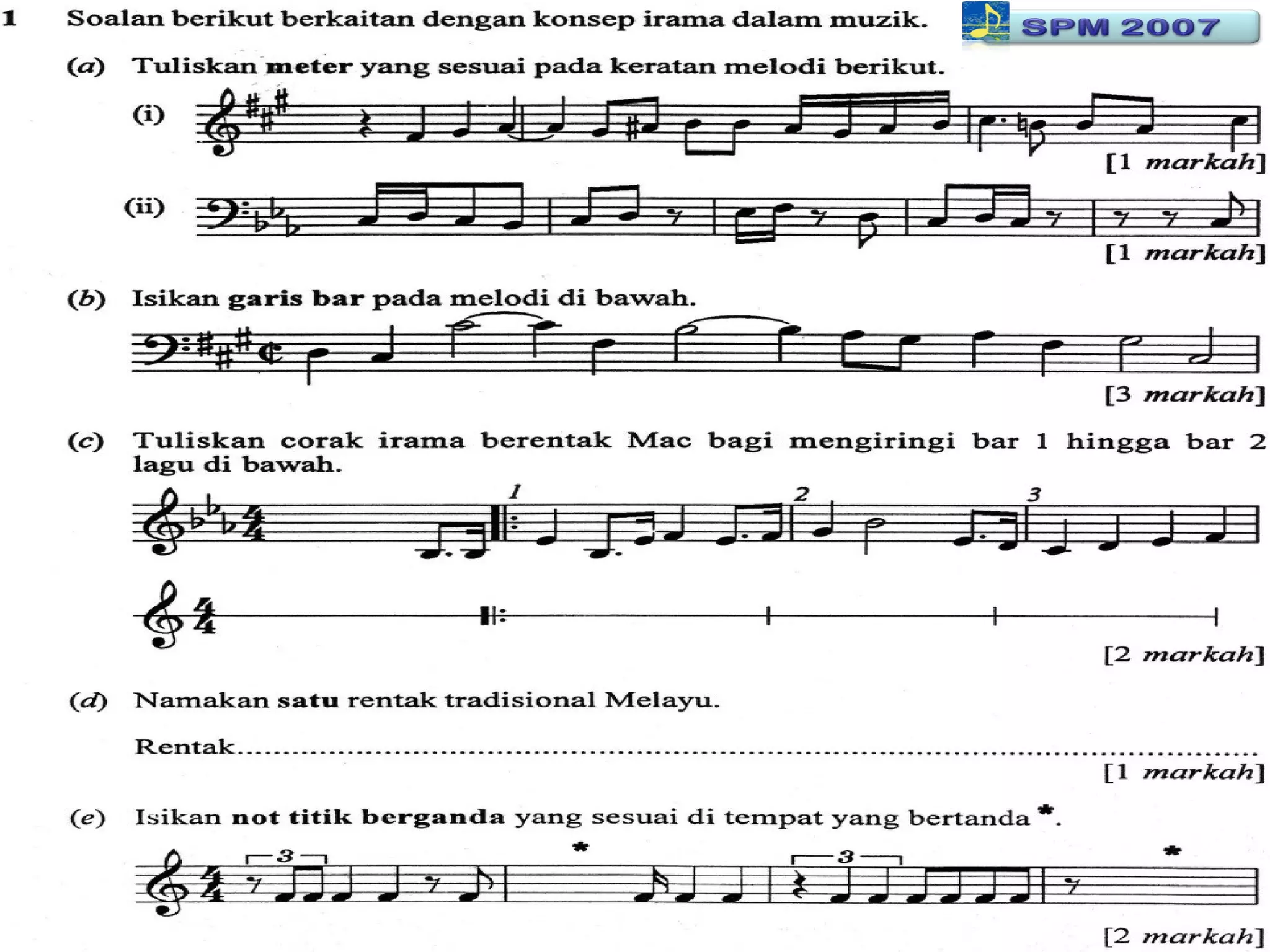 Bank Soalan Muzik SPM_Meter | PPT
