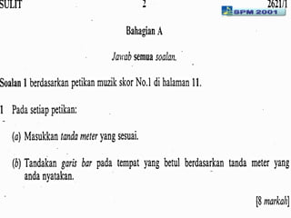 Bank Soalan Muzik SPM_Meter | PPT