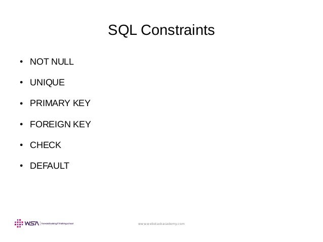 SQL - RDBMS Concepts