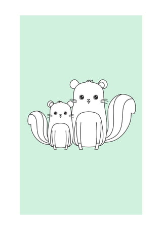 Squirrel coloring drawing book for kids | PDF