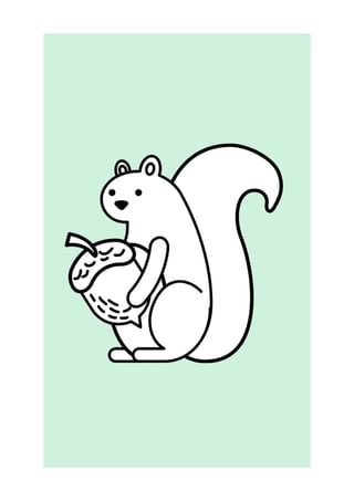 Squirrel coloring drawing book for kids | PDF
