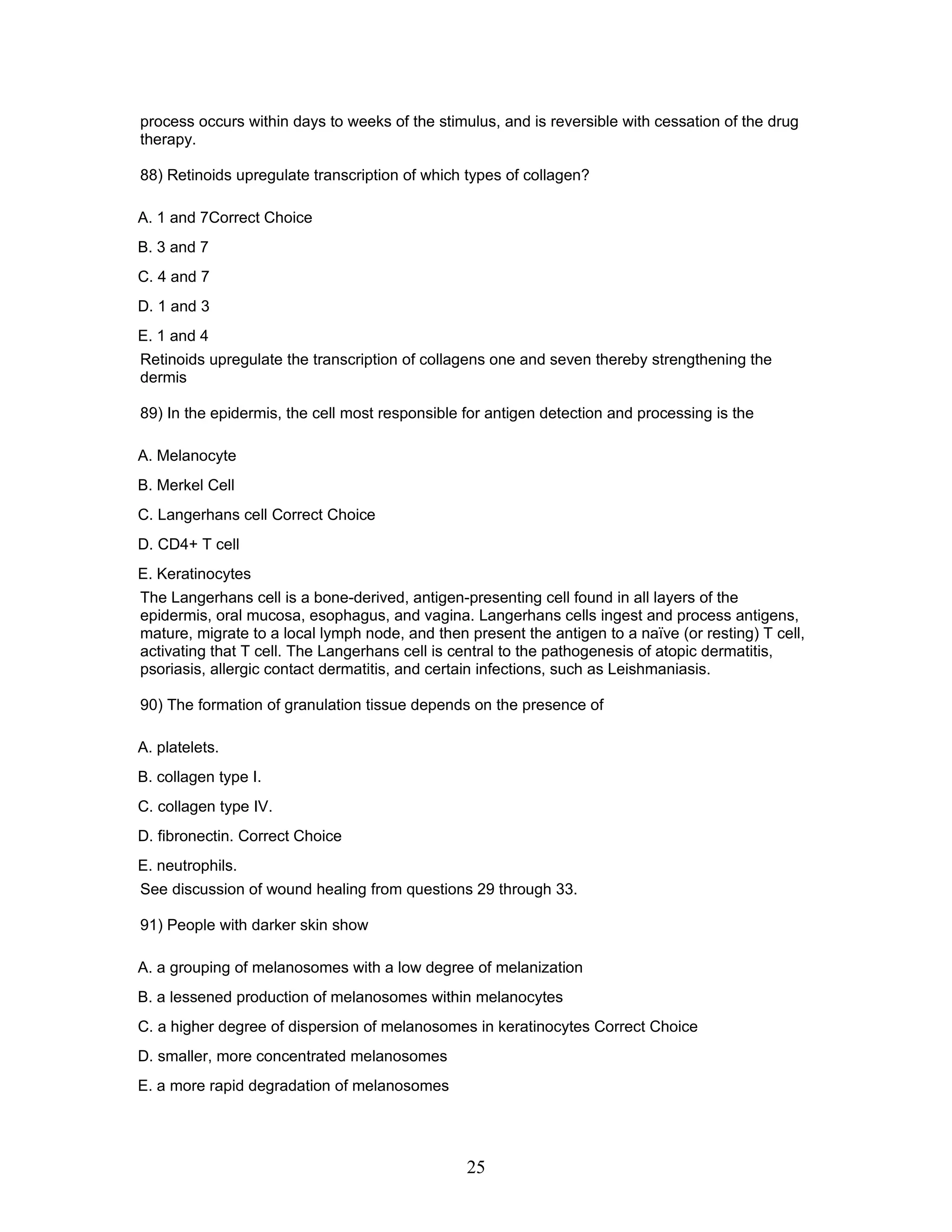 ETAS_MCQ_01 structures of skin | DOC | Skin and Dermatology | Diseases and Conditions
