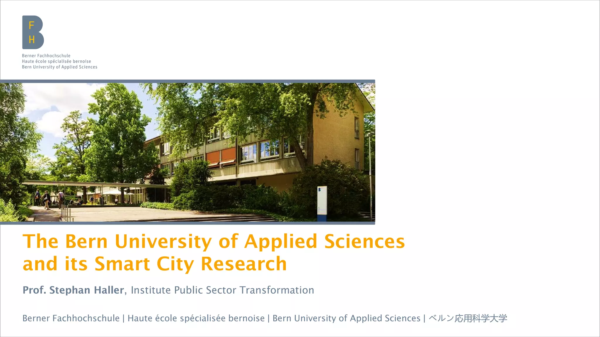 The Bern University of Applied Sciences and its Smart City Research | PDF