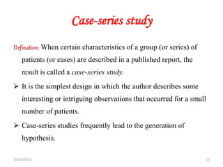 01 study design | PPTX | Medical Health