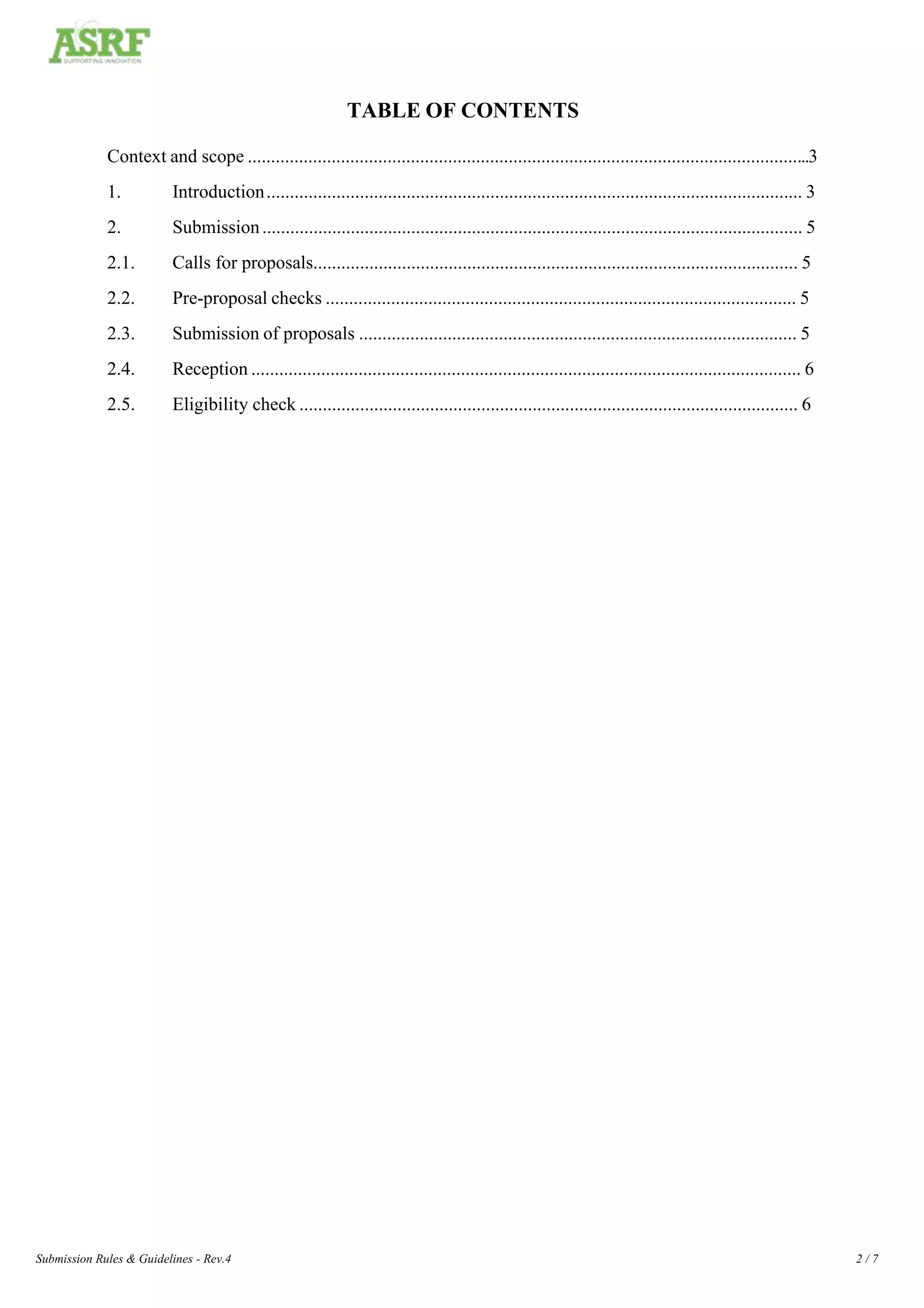 ASRF Submission rules & guidelines | PDF | Free Download