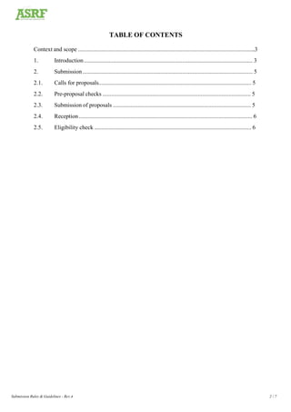 ASRF Submission rules & guidelines | PDF | Free Download