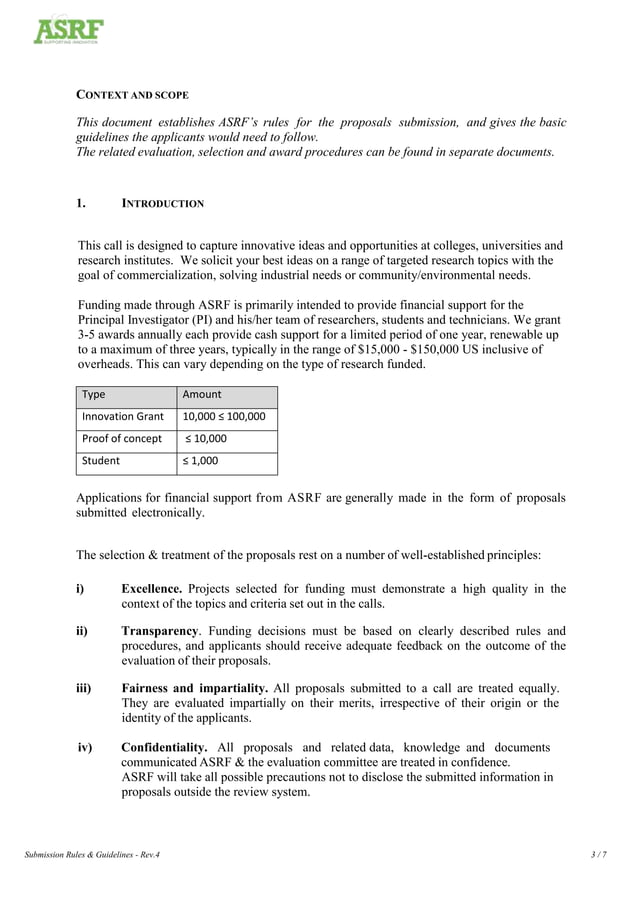ASRF Submission rules & guidelines | PDF | Free Download
