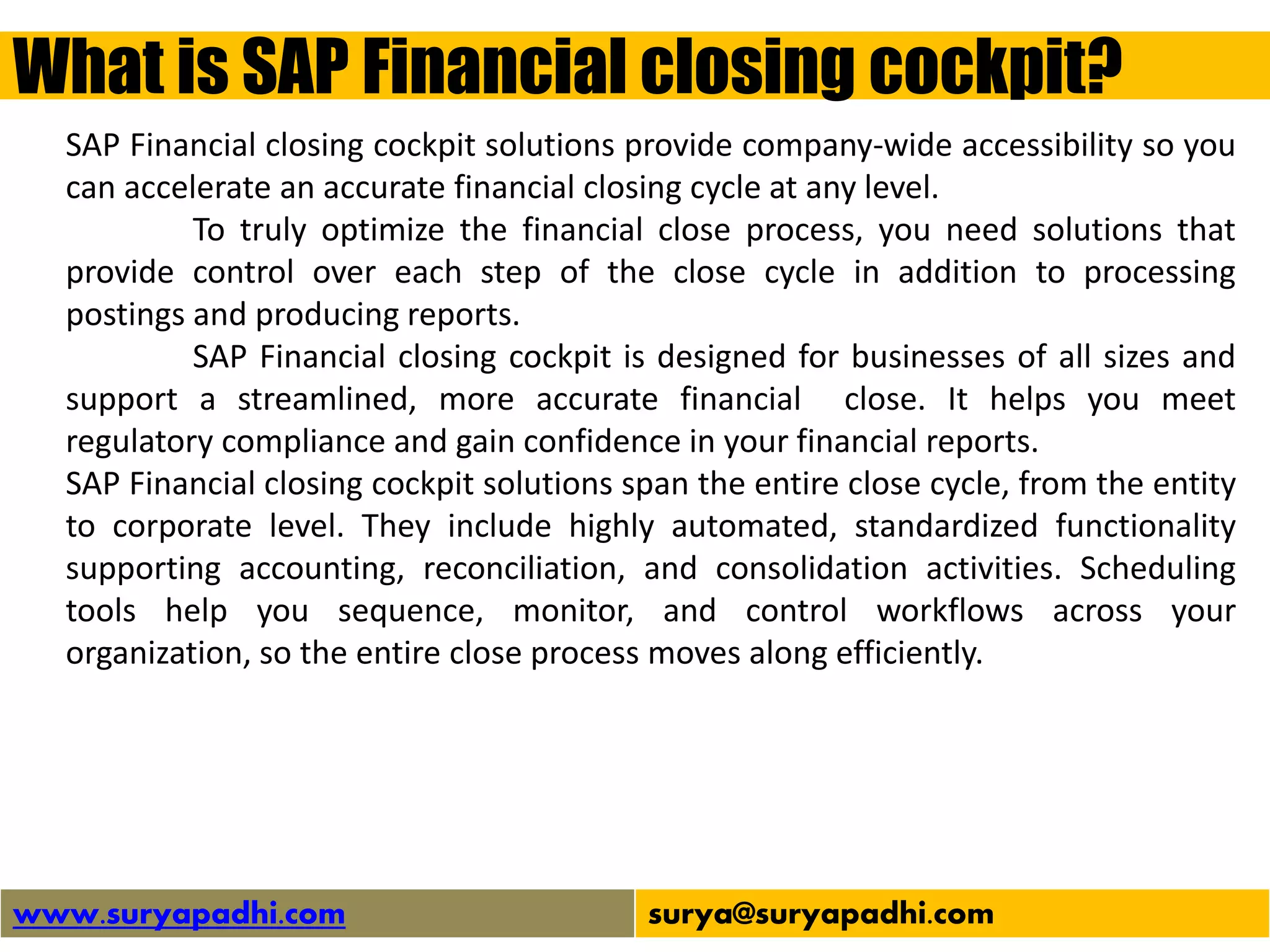 SAP Financial Closing Cockpit | PPTX