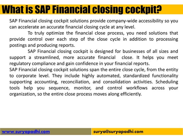 SAP Financial Closing Cockpit | PPTX | Business Accounting & Finance ...