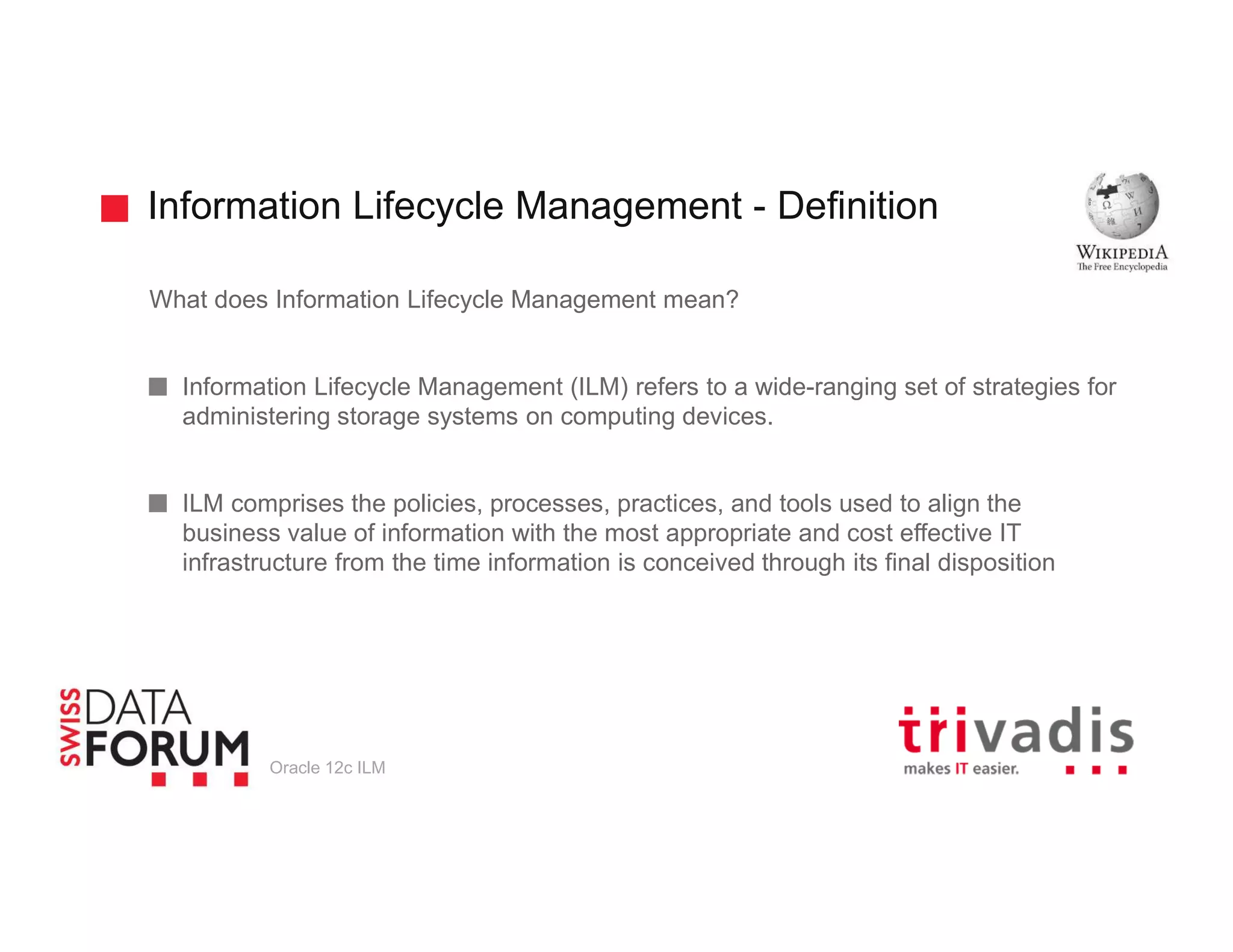 Information Life Cycle Management avec Oracle 12c | PDF