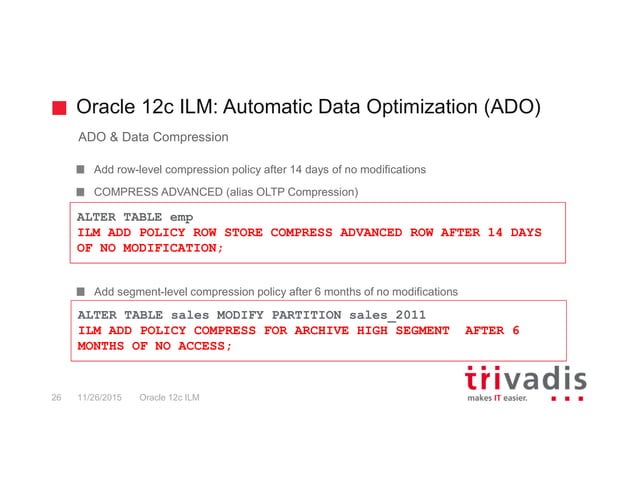 Information Life Cycle Management avec Oracle 12c | PPT