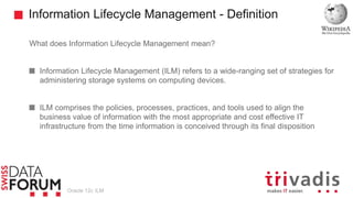 Oracle 12c Information Lifecycle Management | PPTX | Databases | Computer Software and Applications