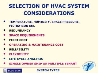 SELECTION OF HVAC SYSTEM CONSIDERATIONS HVAC | PPT