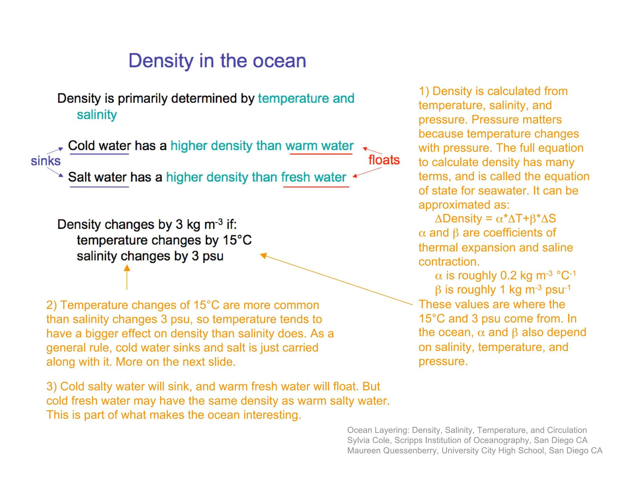 Density of seawater , correlations related to the calculation | PPT