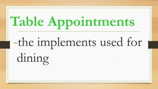 table appointments | PPTX