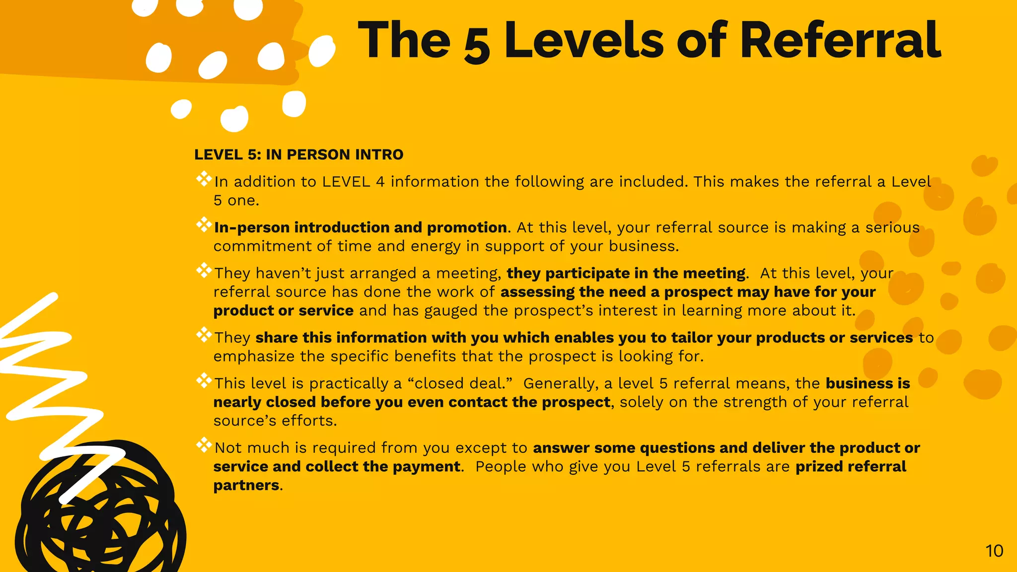 The 5 levels of referral - BNI Matrix Network Education | PPTX