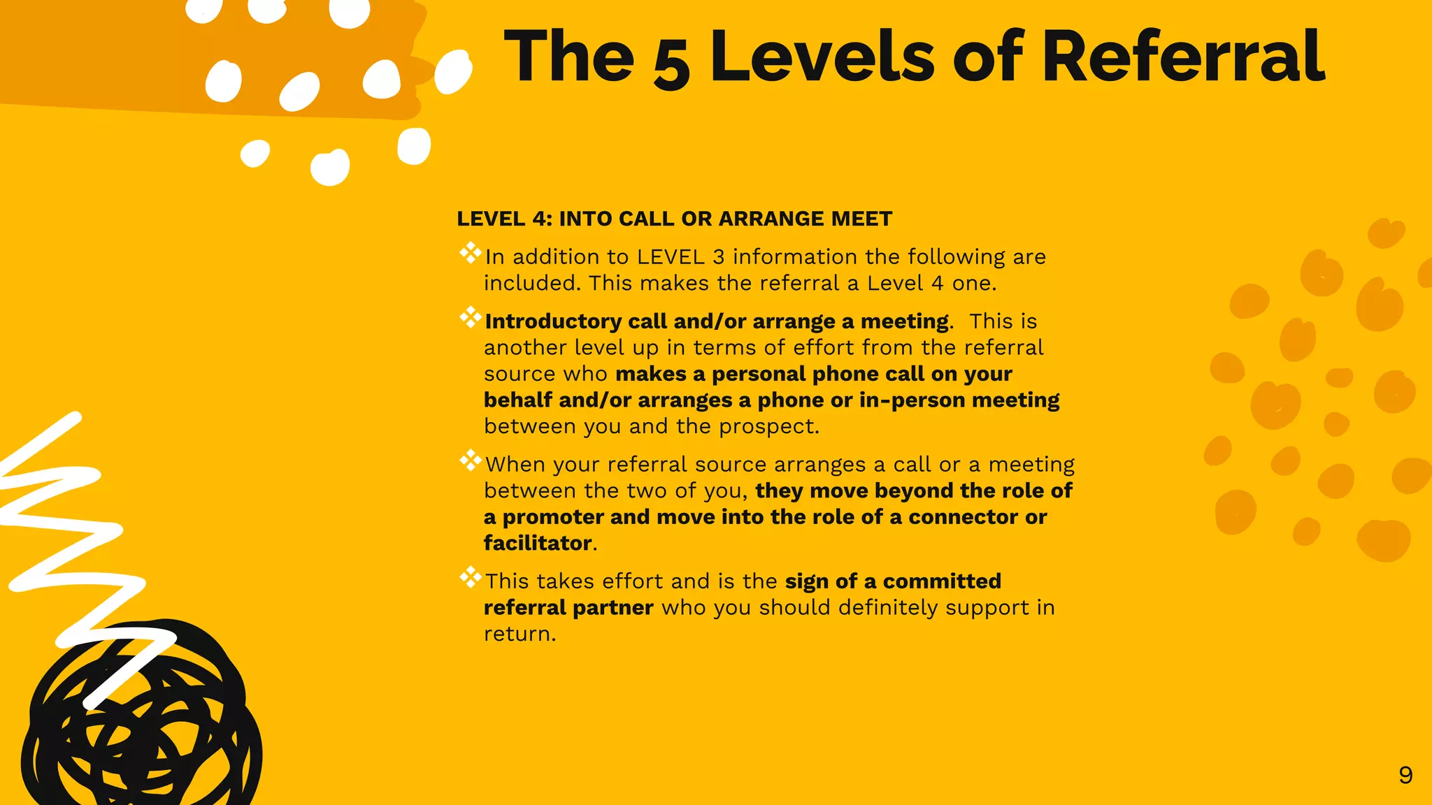 The 5 levels of referral - BNI Matrix Network Education | PPTX