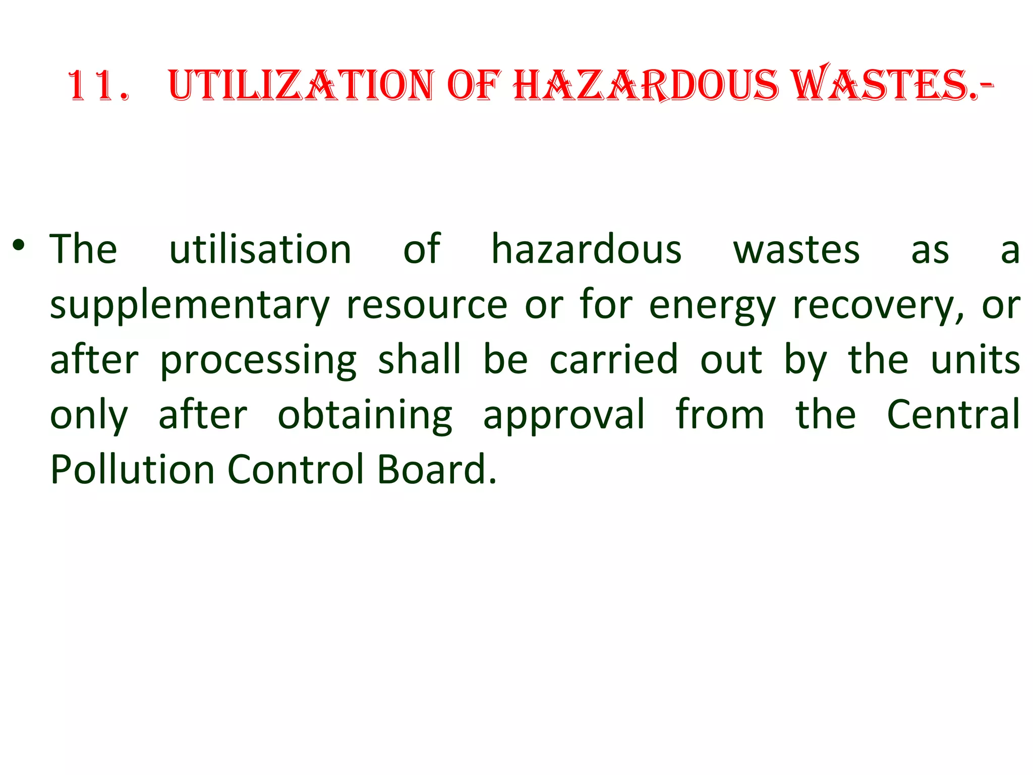 01 the hazardous wastes (management, handling & | PPT