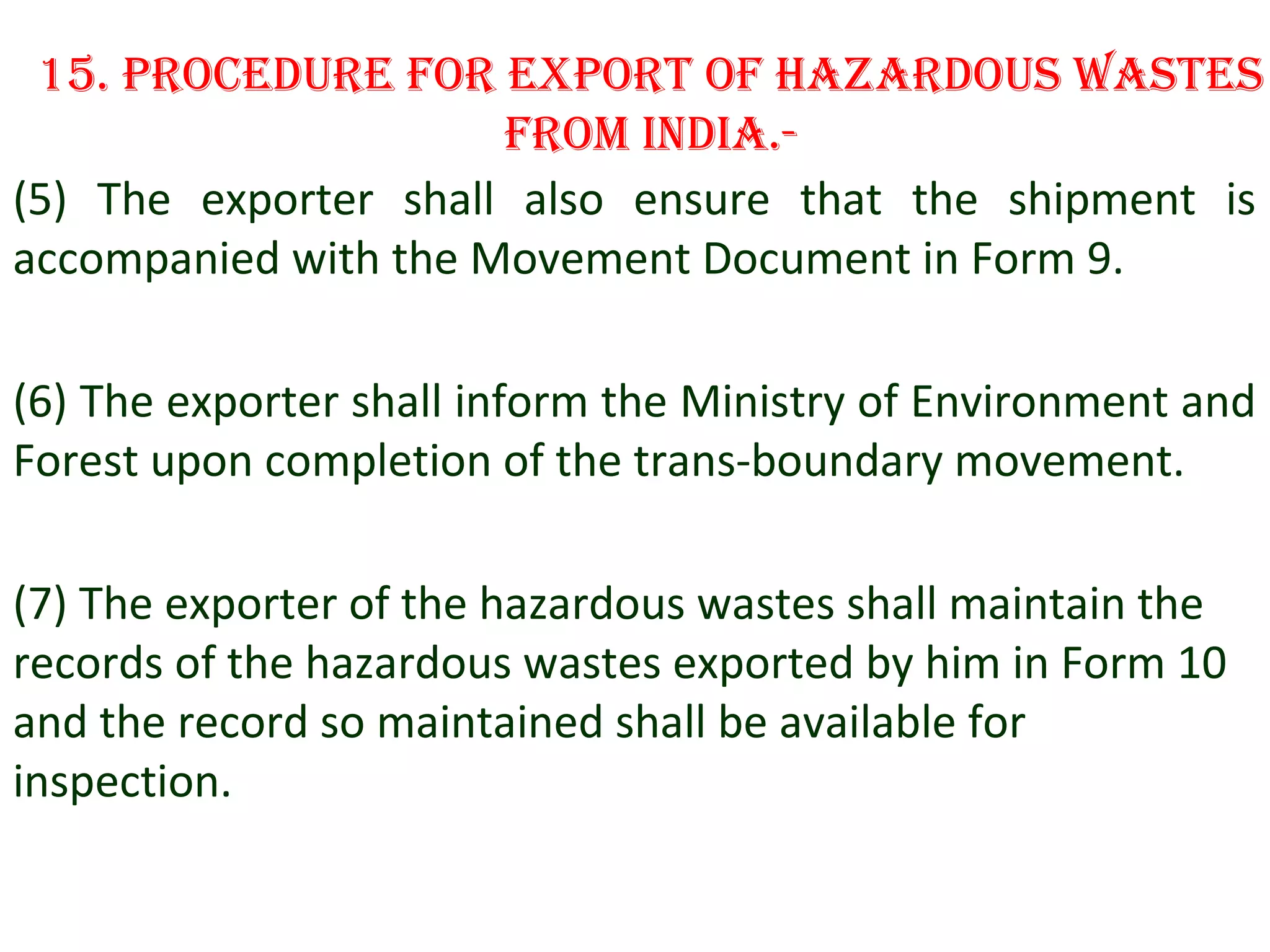 01 the hazardous wastes (management, handling & | PPT