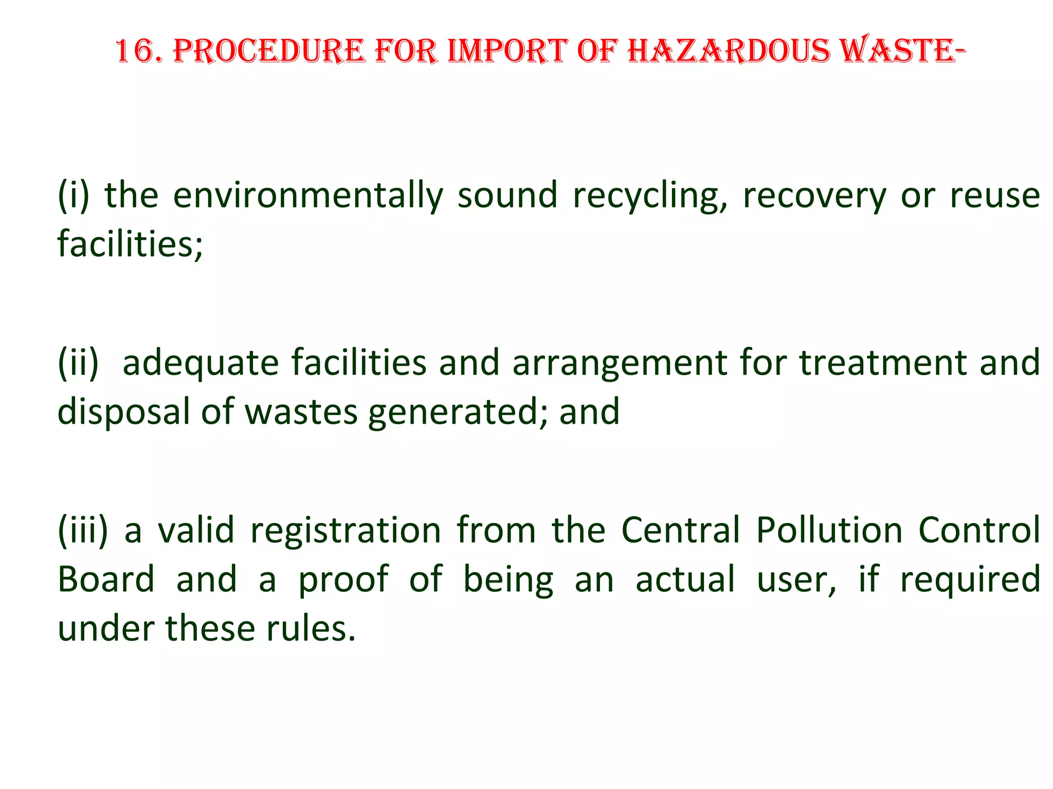 01 the hazardous wastes (management, handling & | PPT
