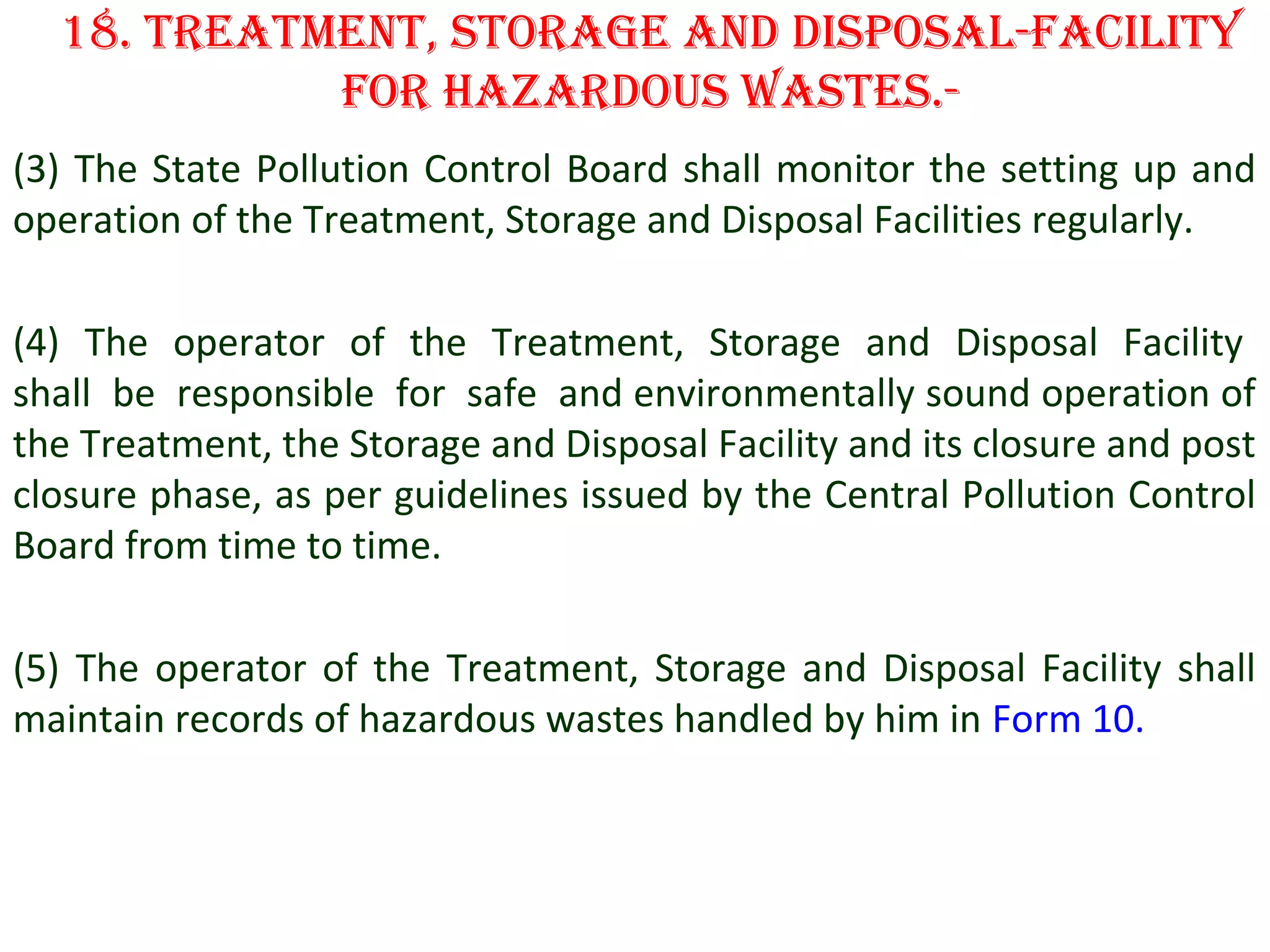 01 the hazardous wastes (management, handling & | PPT