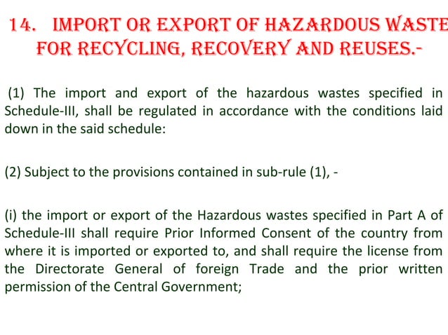 01 the hazardous wastes (management, handling & | PPT | Environmental ...