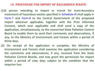01 the hazardous wastes (management, handling & | PPT