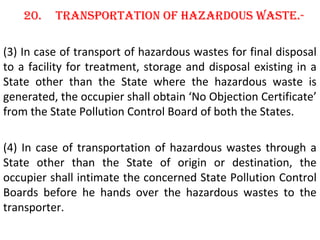 01 the hazardous wastes (management, handling & | PPT