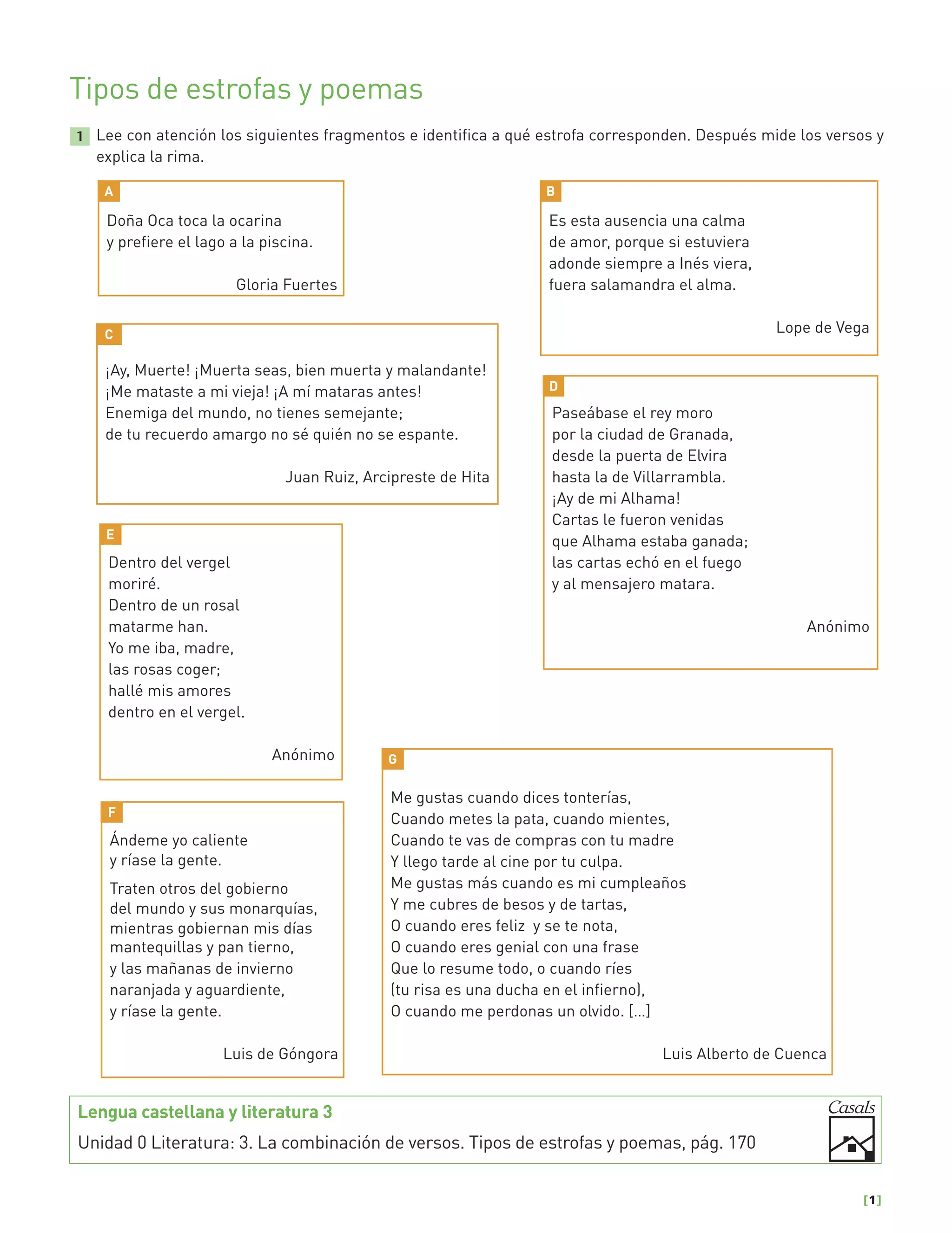 tipos de estrofas y poemas | PDF