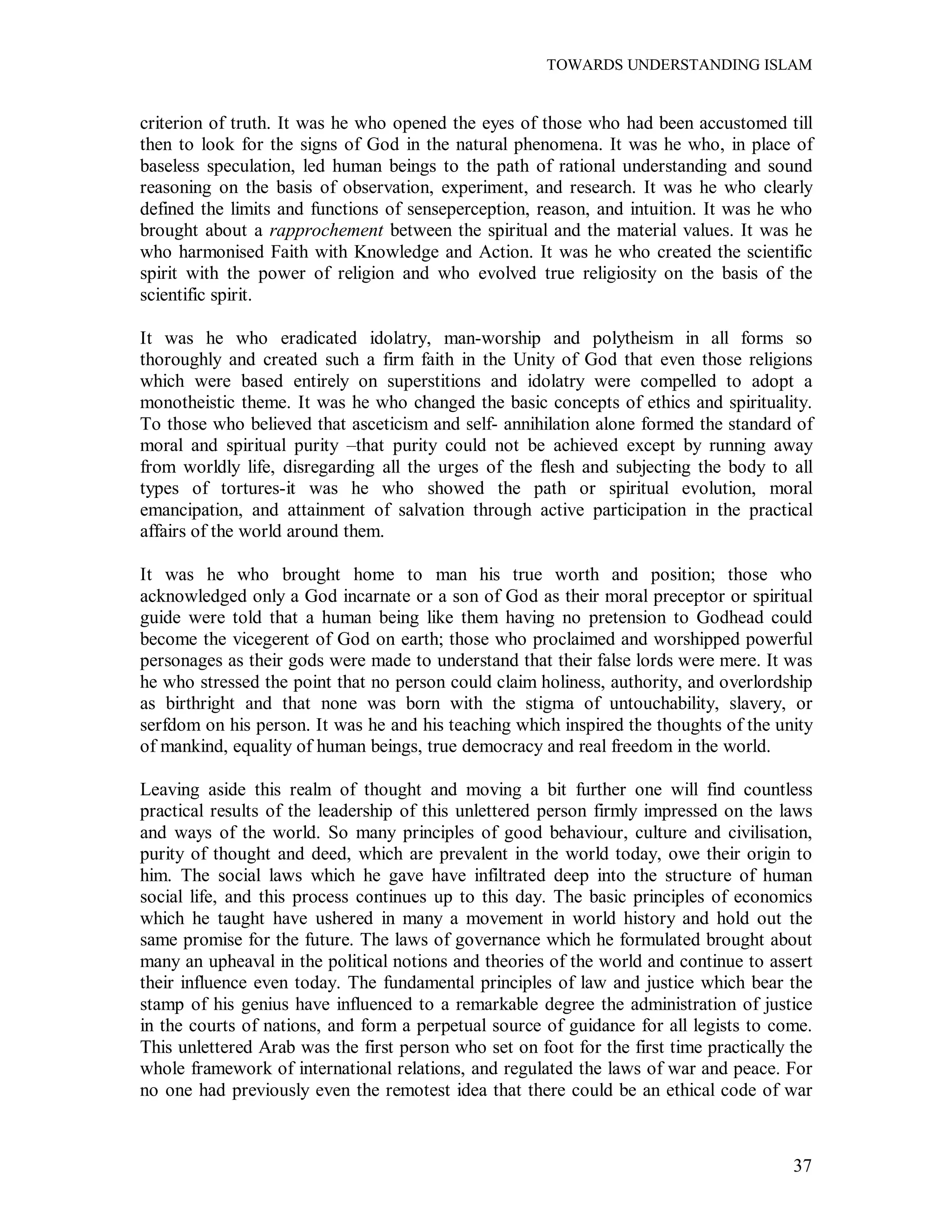 01 Towards Understanding Islam. Notes of Islamiyat | PDF