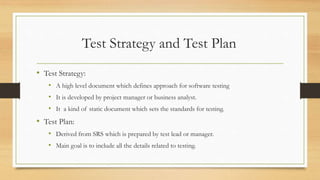 Test planning and software's engineering | PPT