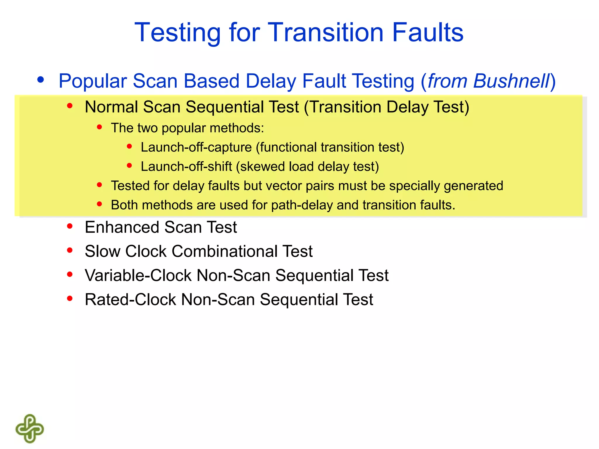 01 Transition Fault Detection Methods By Swetha Ppt 6369